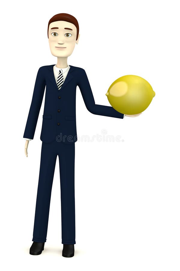 Cartoon Businessman with Lemon Stock Illustration - Illustration of ...