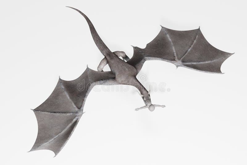 Render of Cartoon Character with Dragon Stock Illustration ...