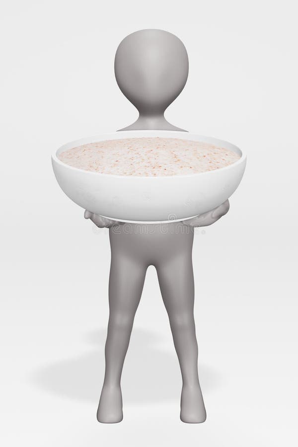 Render of Cartoon Character with Himalayan Salt Stock Illustration ...