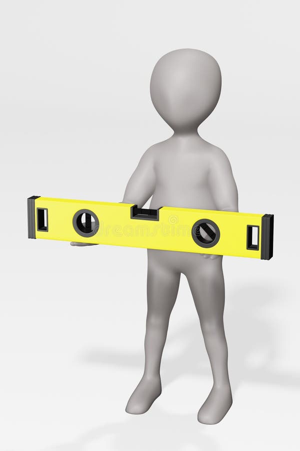 Render of Cartoon Character with Level Stock Illustration ...