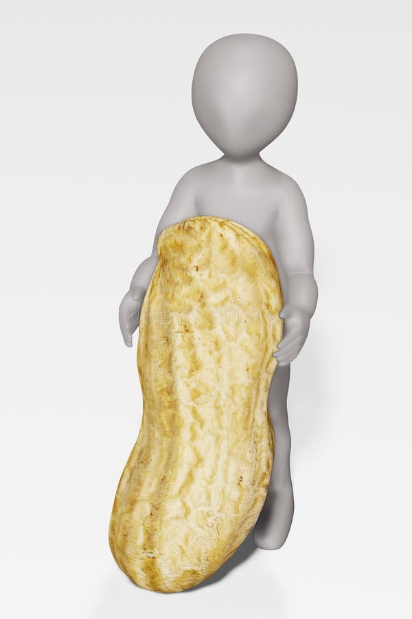 Render of Cartoon Character with Peanut Stock Illustration ...