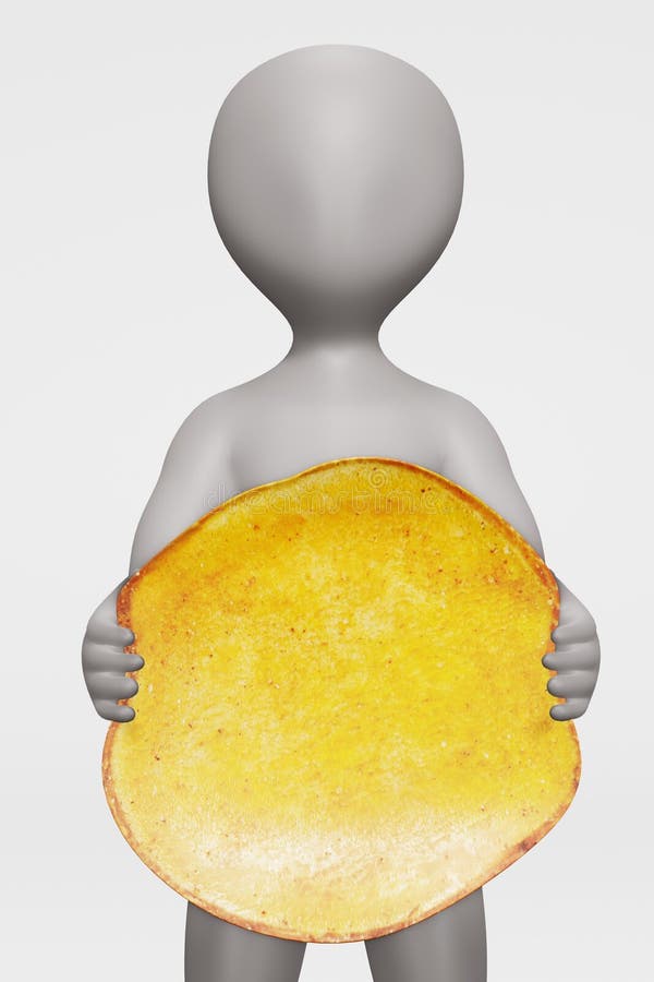 Render of Cartoon Character with Potato Chip Stock Illustration ... Render of Cartoon Character with Potato Chip Stock Illustration ...