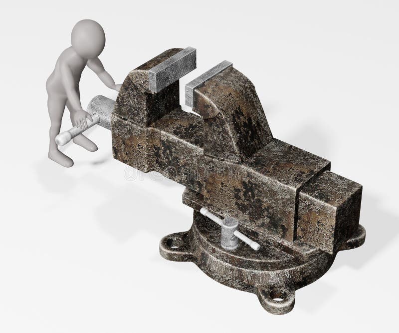 Render of Cartoon Character with Vice Stock Illustration - Illustration ...