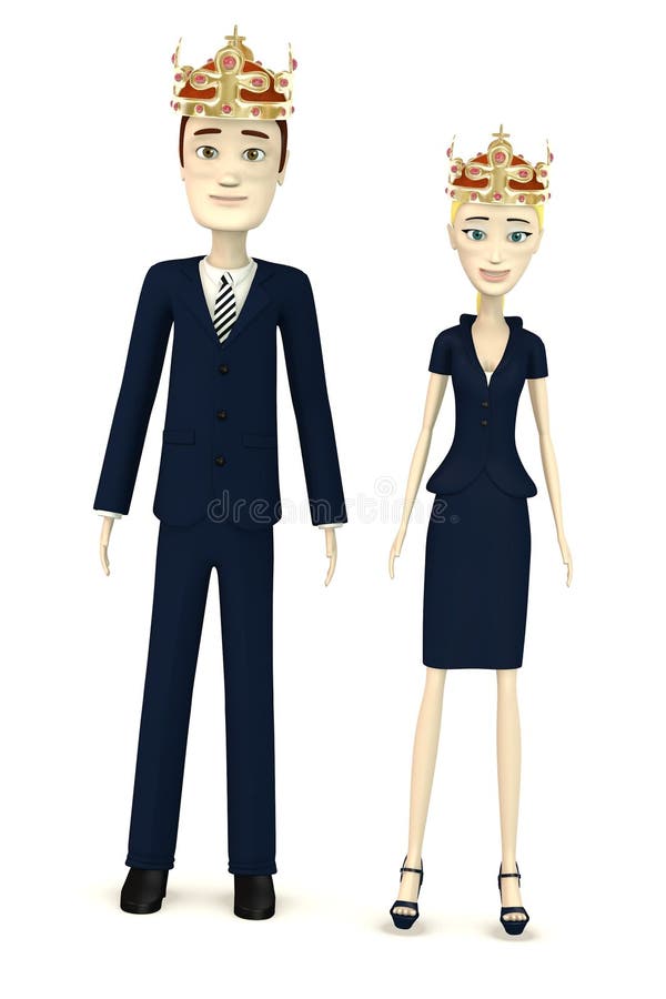Cartoon Characters with Crown Stock Illustration - Illustration of ...