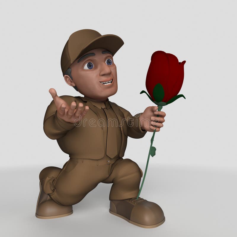 3D Cartoon Delivery Driver stock illustration. Illustration of package ...