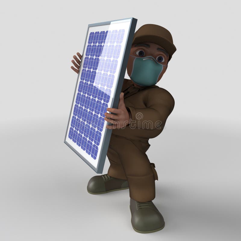 3D Cartoon Delivery Driver stock illustration. Illustration of order ...