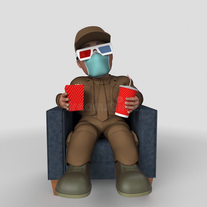 3D Cartoon Delivery Driver stock illustration. Illustration of package ...