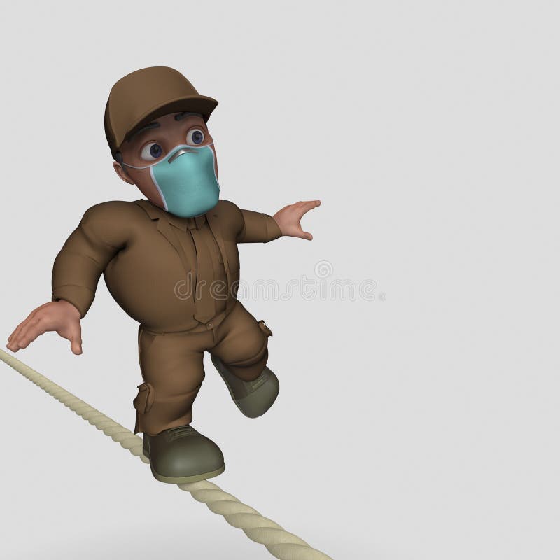 3D Cartoon Delivery Driver stock illustration. Illustration of render ...