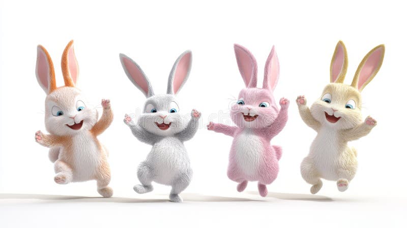 Dancing Easter Bunny Graphics Stock Illustration - Illustration of cute ...