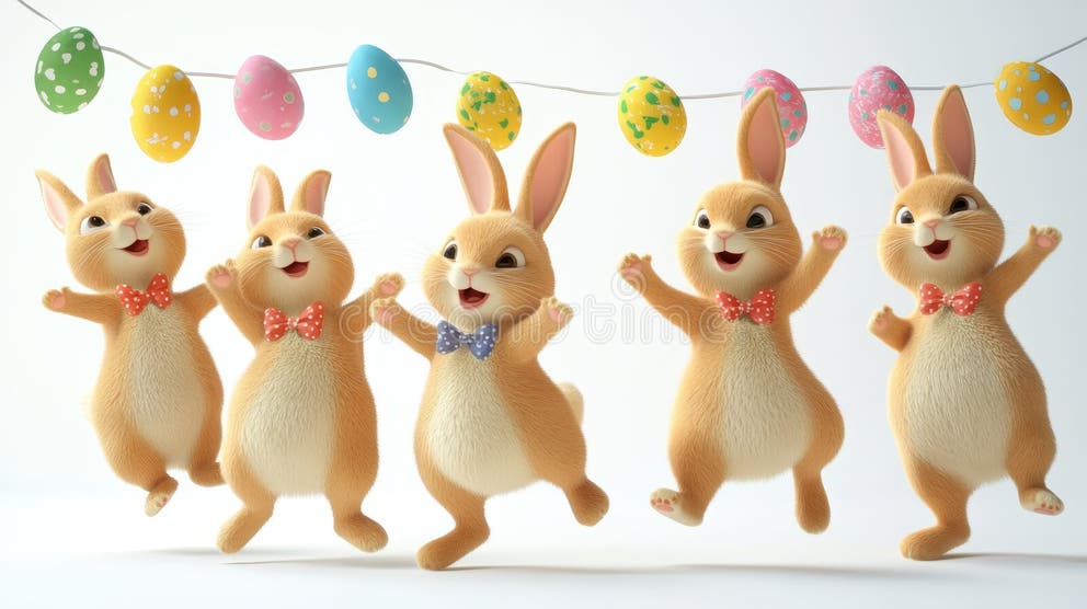 Dancing Easter Bunny Graphics Stock Illustration - Illustration of ...