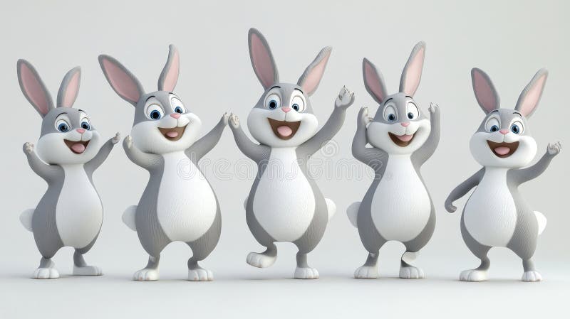 Dancing Easter Bunny Graphics Stock Illustration - Illustration of copy ...