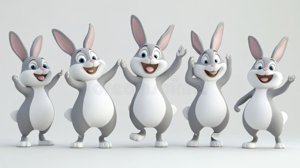 Dancing Easter Bunny Graphics Stock Illustration - Illustration of copy ...