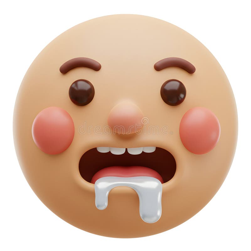 3D Render of a Cartoon Face with Drooling Expression: a Hilarious ...