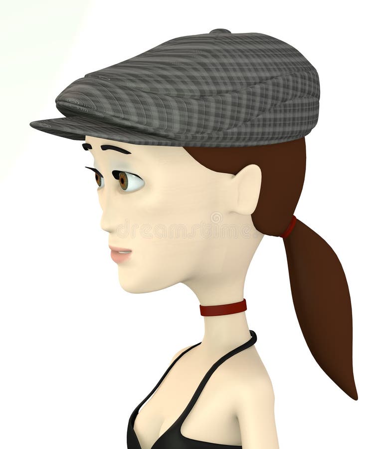 Cartoon girl with golf hat stock illustration. Illustration of render ...
