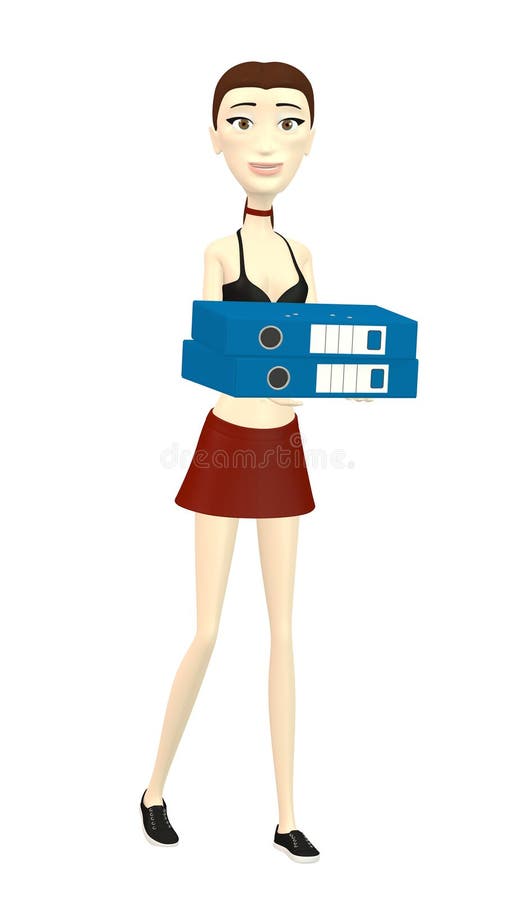 Cartoon Girl Office Files Stock Illustrations – 174 Cartoon Girl Office ...