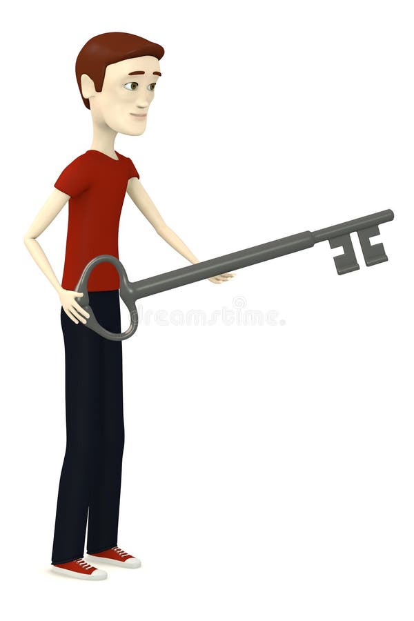 Cartoon man with lock stock illustration. Illustration of cartoon ...