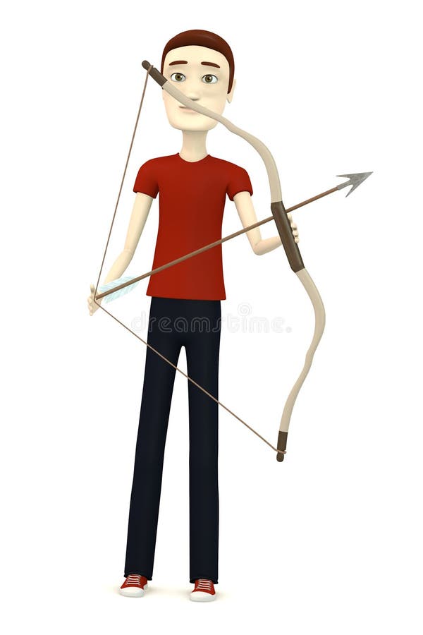Cartoon man with bow stock illustration. Illustration of render - 29934426