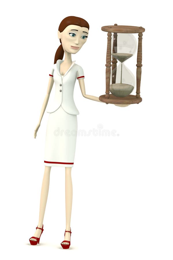Nurse with hourglass stock illustration. Illustration of cartoon - 29796463