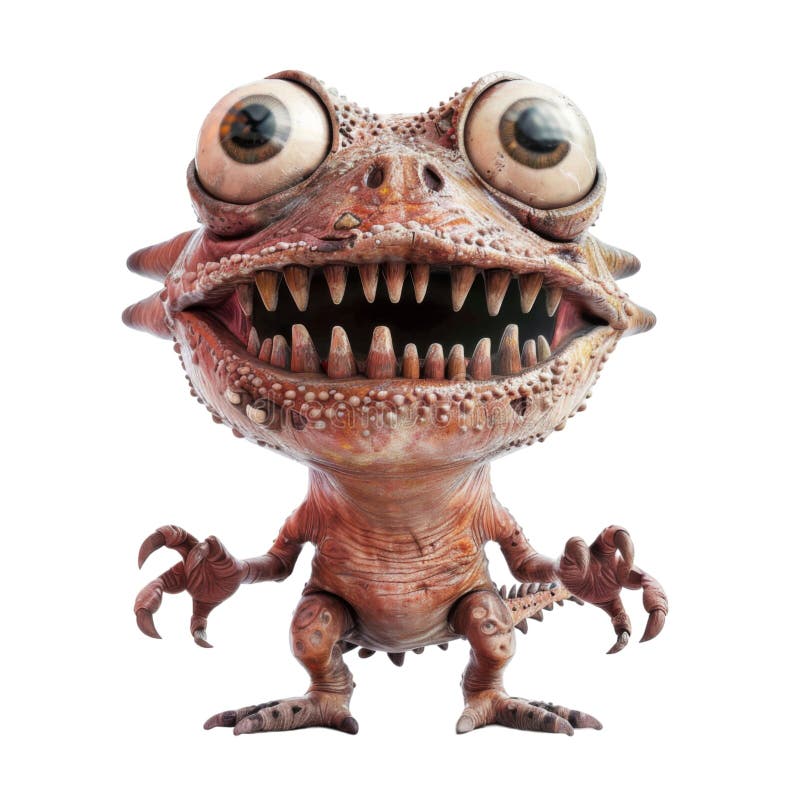 A 3D Render of a Cartoonish Monster with Large Eyes and Claws Stock ...