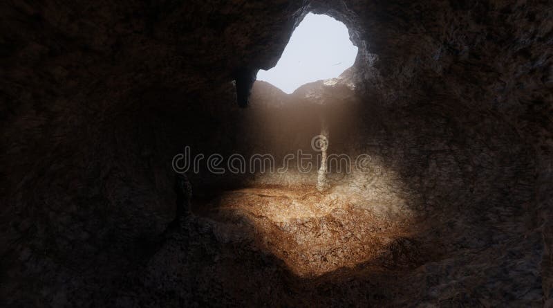 3D Render of Cave stock illustration. Illustration of scene - 219754411