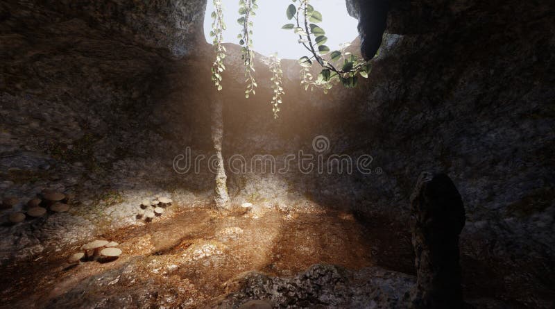 3D Render of Cave stock illustration. Illustration of dungeon - 220144739