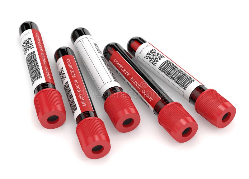 3d Render of CBC Blood Tubes Over White Stock Illustration ...