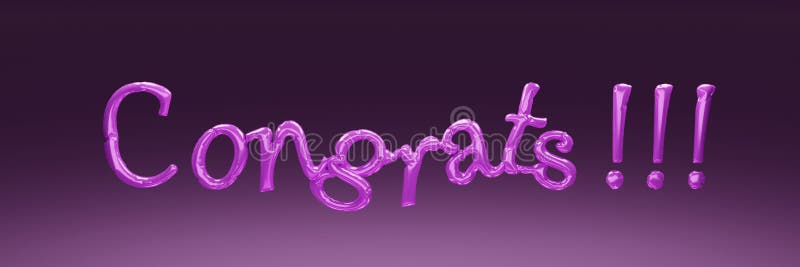 3d Render of Congrats Sign in Shining Purple Balloon Like Letters Stock ...