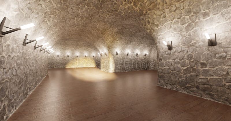 3D Render of Cellar stock illustration. Illustration of stone - 262832297