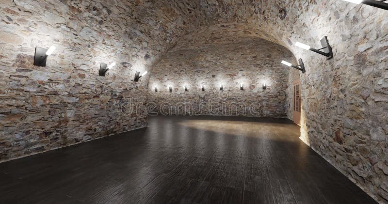 3D Render of Cellar stock illustration. Illustration of dungeon - 263091372