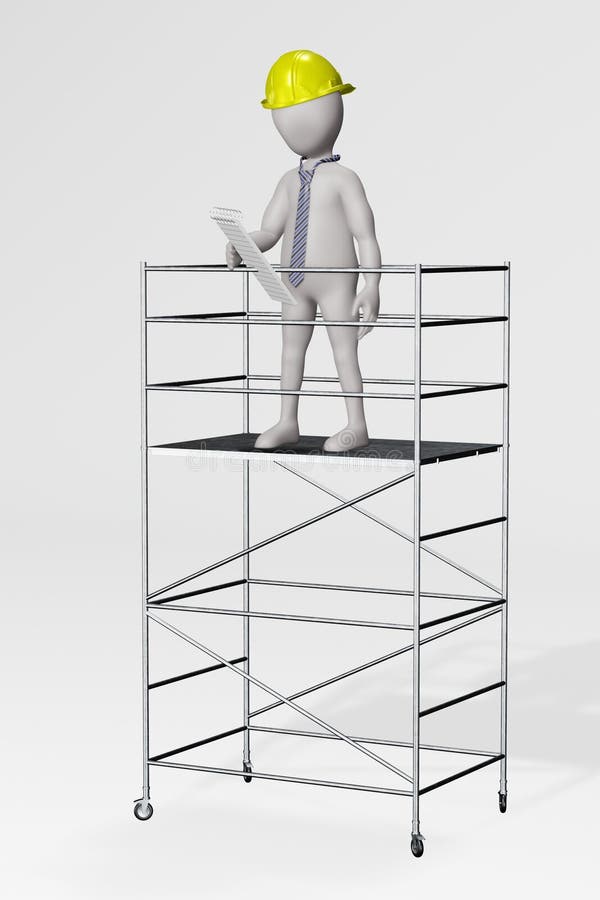 Character with Scaffoldings Stock Illustration - Illustration of ...
