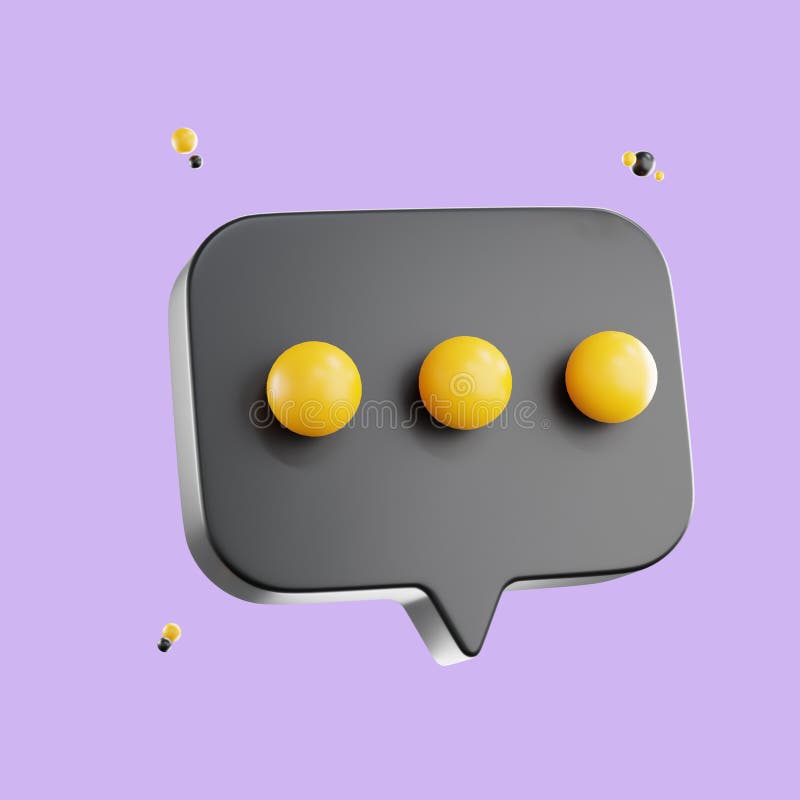 3d Render Chat Bubble Icon, Blank Bubble Talk or Comment Sign Symbol ...