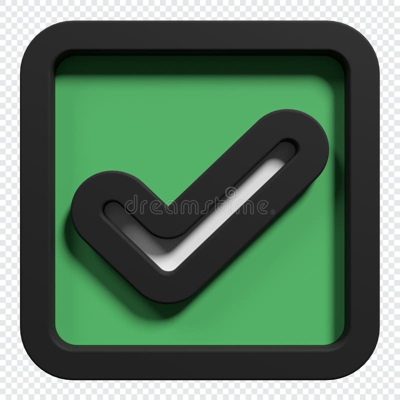 3d Render of Check Mark. Like or Correct Symbol. 3d Verification Icon ...