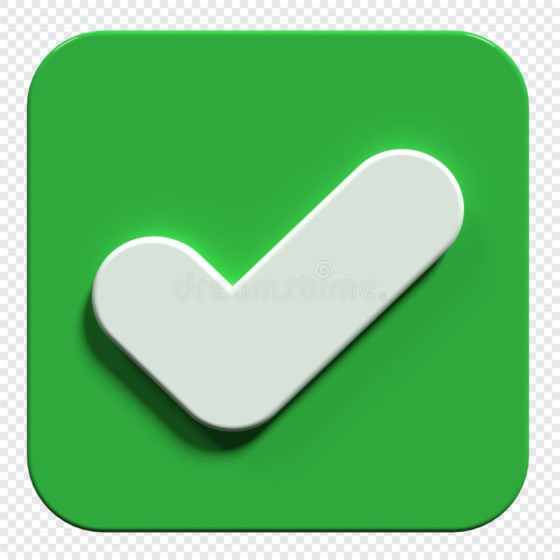 3d Render of Check Mark. Like or Correct Symbol. 3d Verification Icon ...