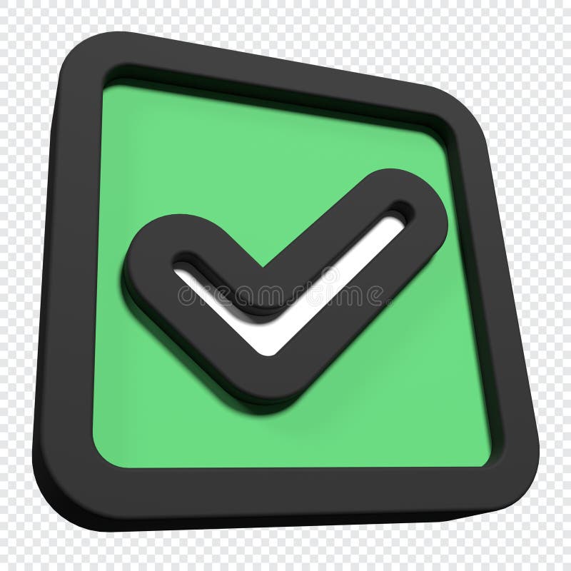 3d Render of Check Mark. Like or Correct Symbol. 3d Verification Icon ...