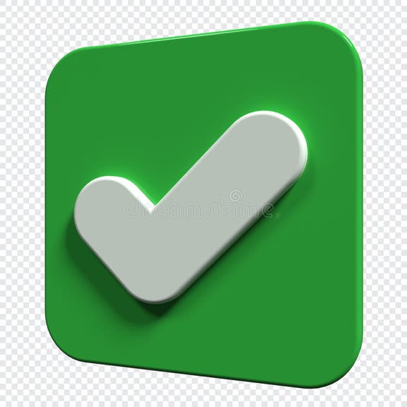 3d Render of Check Mark. Like or Correct Symbol. 3d Verification Icon ...