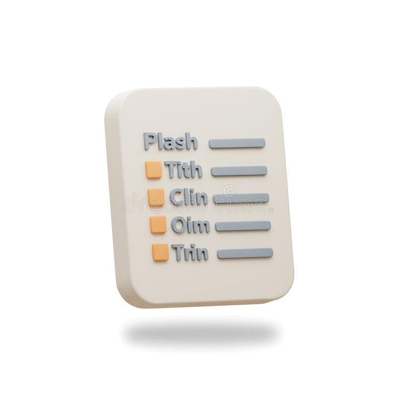 3D Render of a Checklist App Icon: Modern Beige and Grey Interface ...
