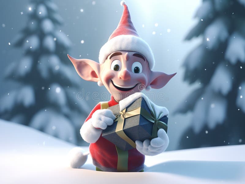 Santa s Helper in 3D stock illustration. Illustration of character ...