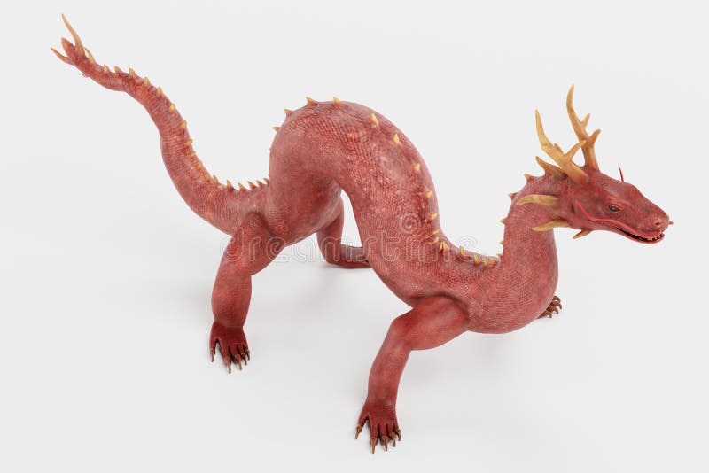 3D Render of Chinese Dragon Stock Illustration - Illustration of korea ...