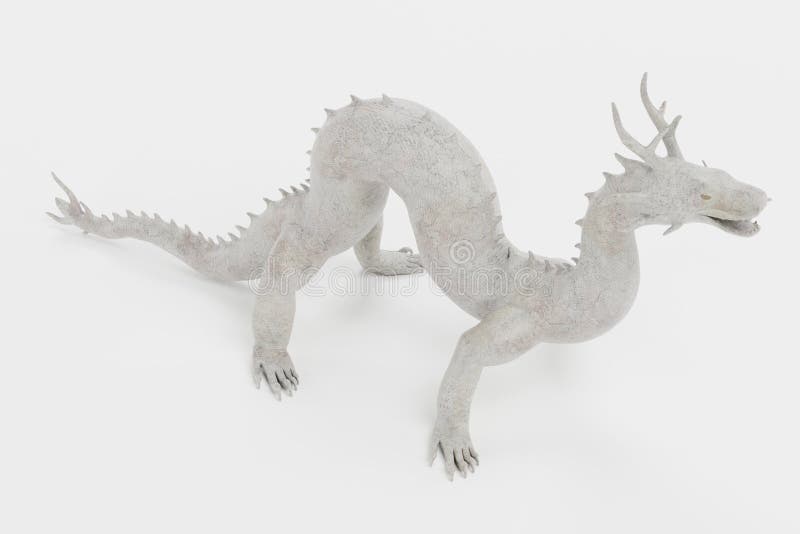 3D Render of Chinese Dragon Statue Stock Illustration - Illustration of ...