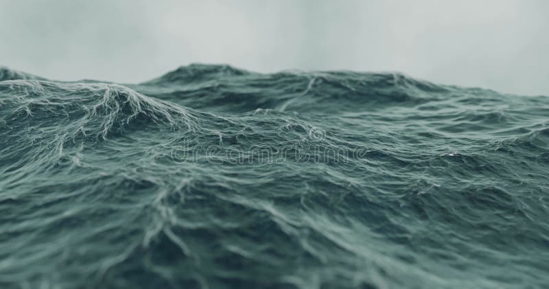 3d Render of Choppy Rough Sea with Waves in Storm Water Stock Video ...