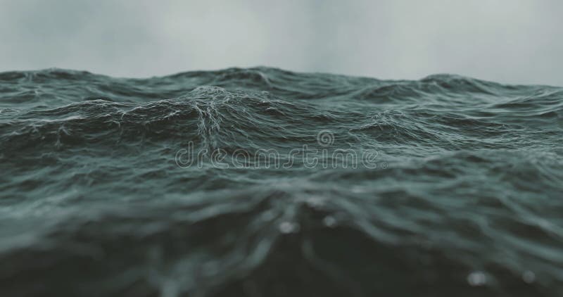 3d Render of Choppy Rough Sea with Waves in Storm Water Stock ...