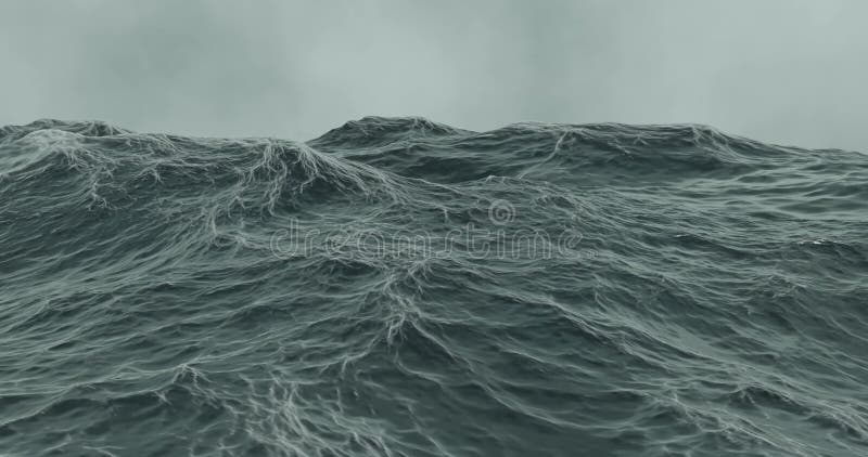 3d Render of Choppy Rough Sea with Waves in Storm Water Stock Video ...