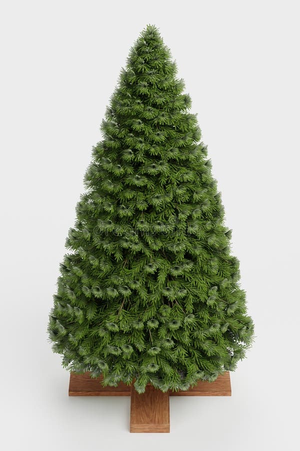 3D Render of Christmas Tree Stock Illustration - Illustration of pine ...