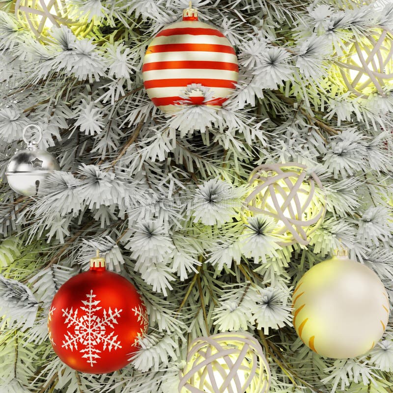 3D Render of Christmas Tree Stock Illustration - Illustration of tree ...