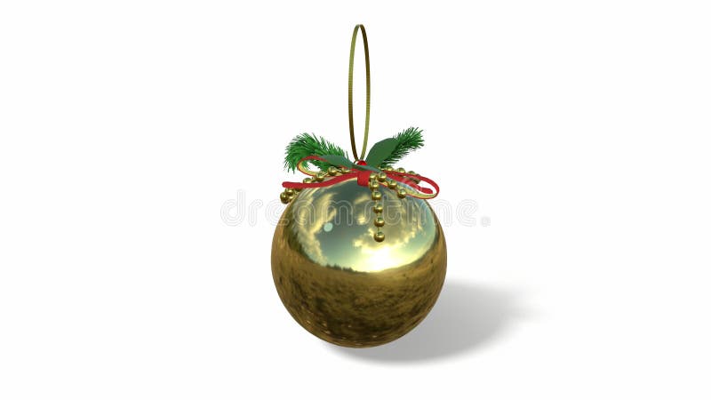 3D Render Christmas Yellow Ball on Background Stock Illustration ...