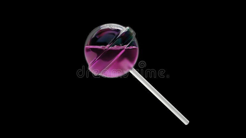 3d Render Chupa Chups Candy on a Stick with Liquid Inside with Alpha ...