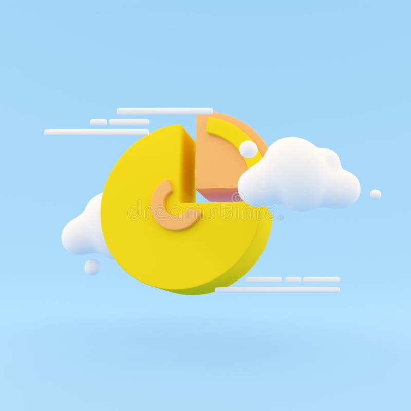 3d Render Circle Diagram Graph Icon. Simple 3d Render Illustration on ...