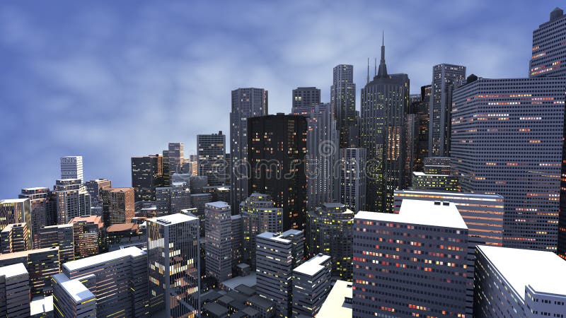 3D render of city stock illustration. Illustration of render - 31980506