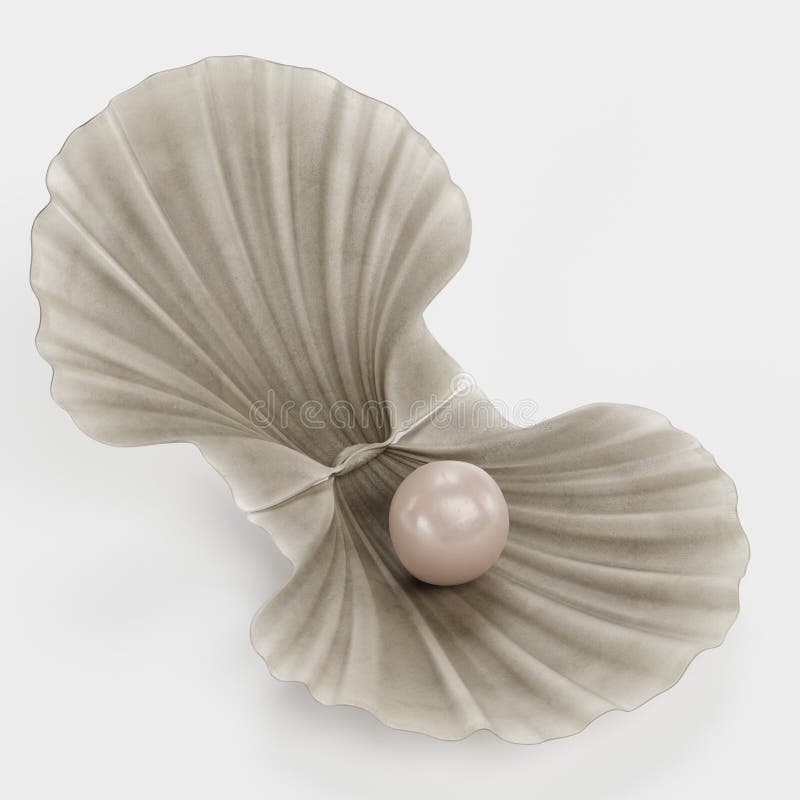 3D render of with Pearl stock illustration. Illustration of ocean ...
