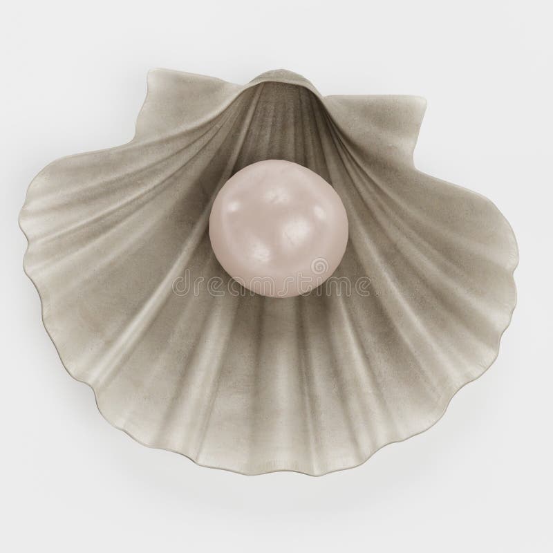 3D render of with Pearl stock illustration. Illustration of gift ...